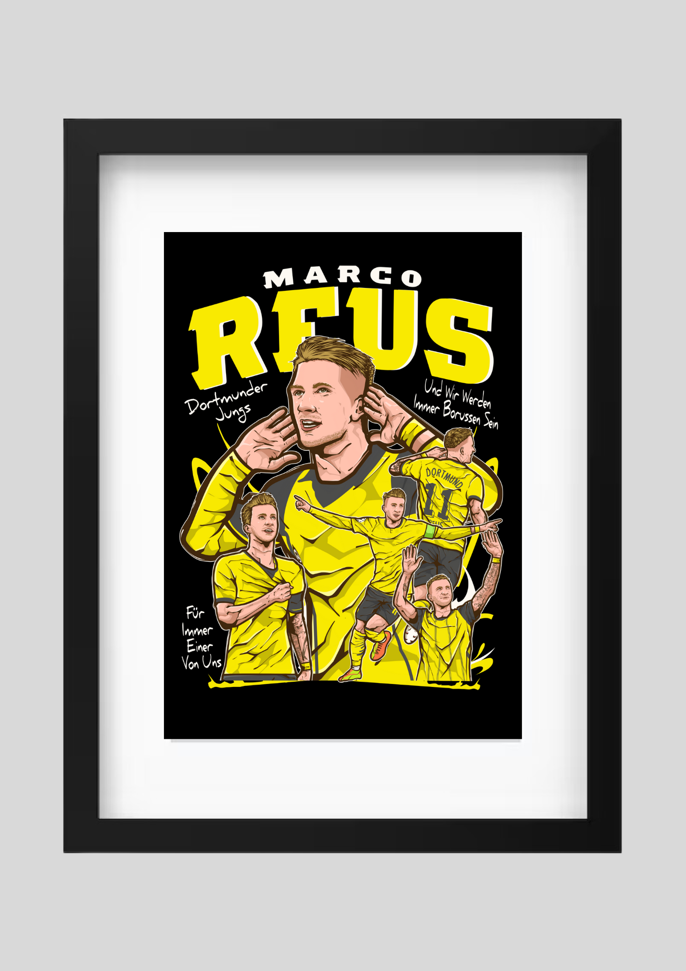Reus Poster (Ohne Rahmen) – Hochwertiger Druck, Zeitloses Dortmund Des